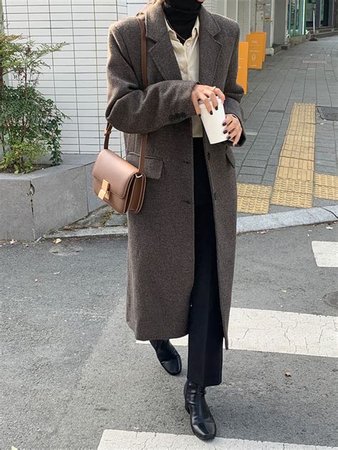 케이클럽 자체제작 울50핫키튼 누빔 울 롱 코트