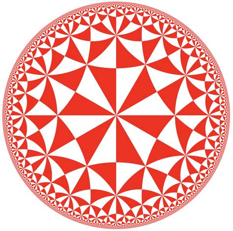 Hyperbolic Tiling Red Thatsmaths