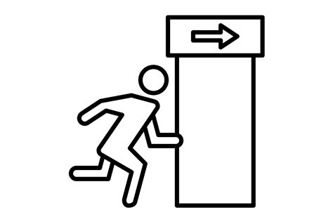 Emergency Exit Outline Icon Graphic By Maan Icons Creative Fabrica