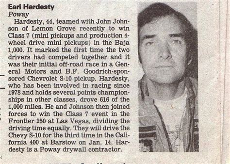 Rip Earl Hardesty Race Dezert