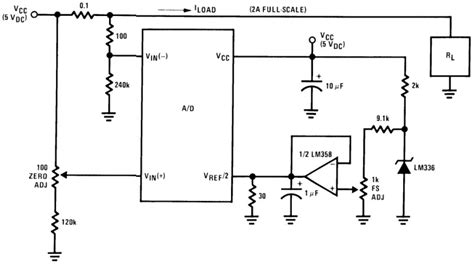 Typical Application Using ADC0802 8 Bit ADC With Digitizing A Current Flow Datasheets Com
