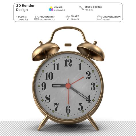 Premium Psd Alarm Vintage Clock 3d Modeling Psd File Realistic Clock
