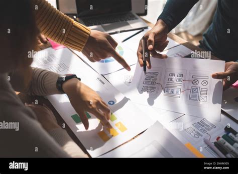 Business Creative Team In Mobile Application Software Design Project Brainstorm Meeting Work