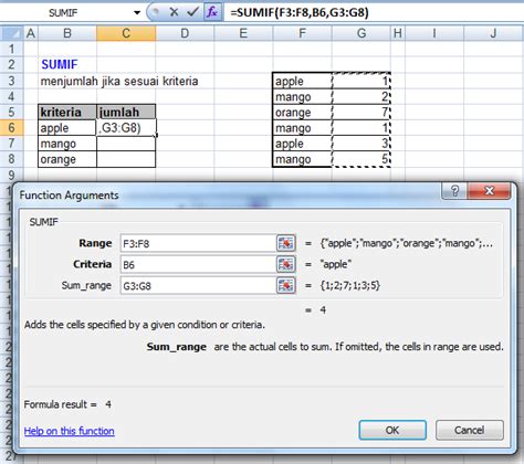 Rumus SUM Dan SUMIF Pada Excel