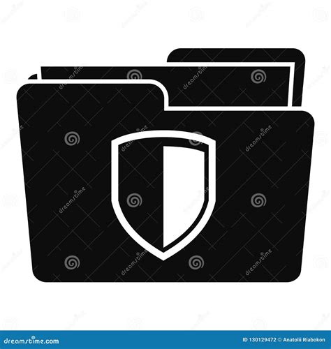 Protected Folder Icon Simple Style Stock Vector Illustration Of Close Mobile 130129472