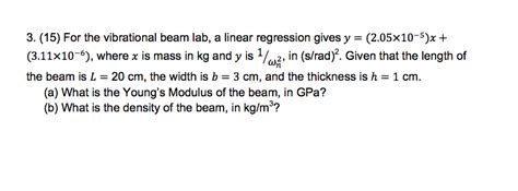 3 15 For The Vibrational Beam Lab A Linear