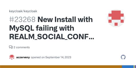 New Install With Mysql Failing With Realmsocialconfig Add Issue