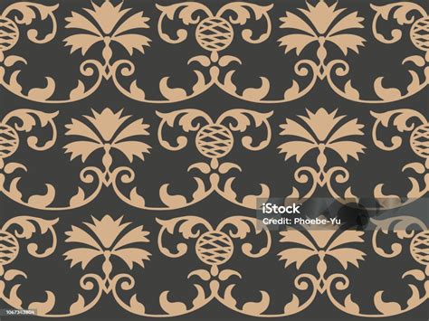다 마스크 벡터 완벽 한 복고풍 패턴 배경 식물원 나선형 곡선 프레임 덩굴 잎 꽃 크로스 0명에 대한 스톡 벡터 아트 및 기타 이미지 0명 갈색 고전 양식 Istock