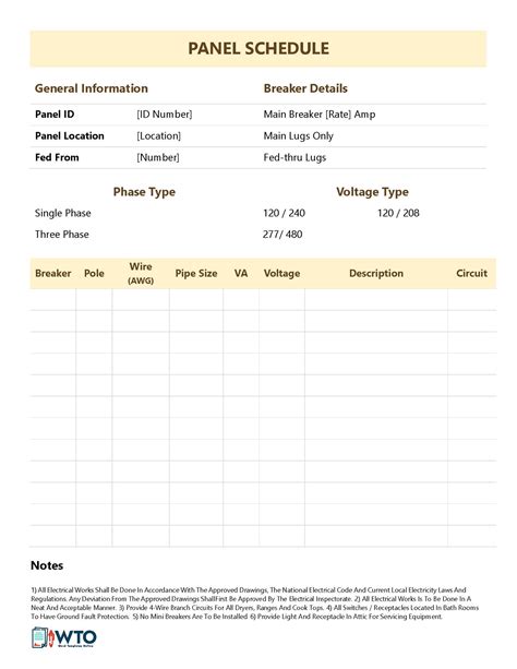 Free Panel Schedule Templates Square D