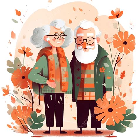 조부모의 날 꽃 할아버지 할머니 제전 Png 일러스트 및 이미지 에 대한 무료 다운로드 Pngtree