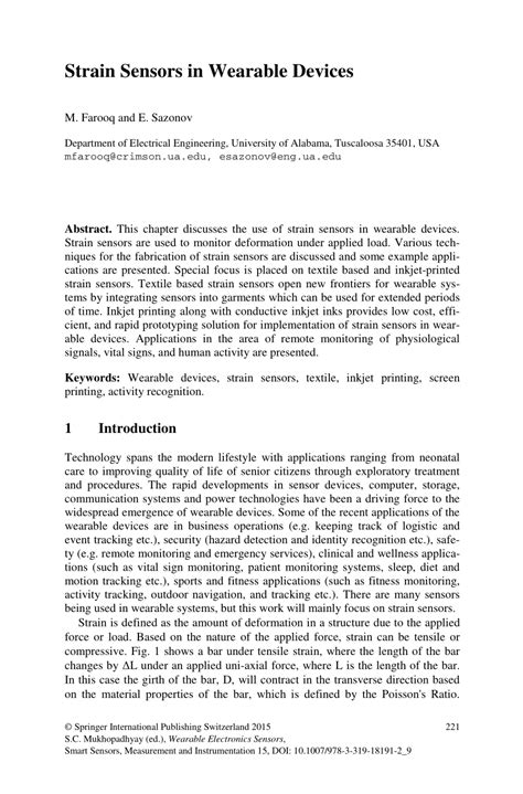 Pdf Strain Sensors In Wearable Devices