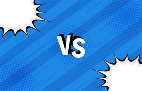 컨셉 Vs 대 싸움 하프 톤 번개와 레트로 배경 만화 스타일 디자인 프리미엄 벡터