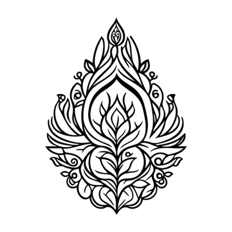 Premium Vector Javanese Ornament Design Element Illustration Sketch Black
