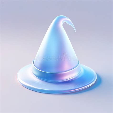 Icon Of Wizard Hat Glossy Glass Style Stock Illustration