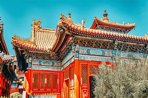 Pemandangan Indah Kuil Yonghegong Lamabeijing Kuil Lama Adalah Salah Satu Biara Buddha Tibet