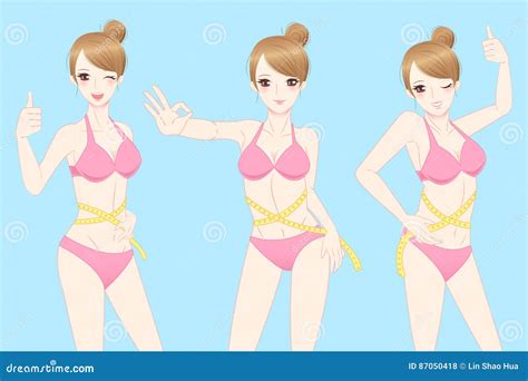 Woman With Measure Stock Vector Illustration Of Character