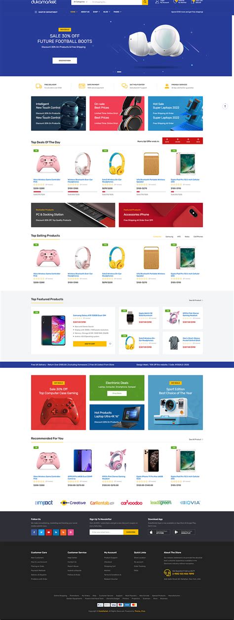 dukamarket multipurpose ecommerce html5 template by themepure on dribbble