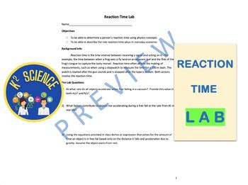 Reaction Time Lab Dimensional D Kinematics Unit Physics