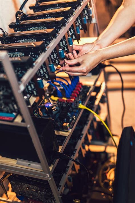 Programmer Configures Hardware For Mining Stock Image Image Of Data