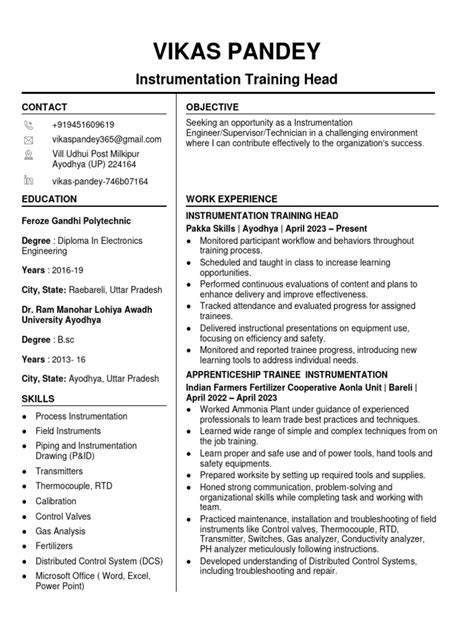 Vikas Pandey Resume Updated Pdf