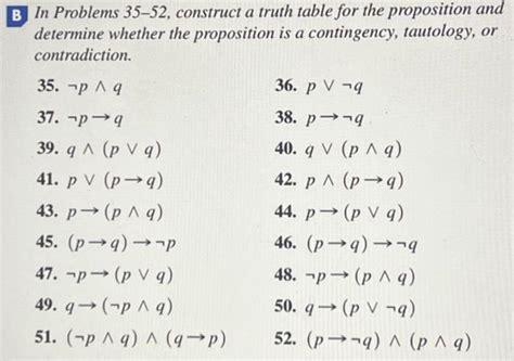 Solved Construct A Truth Table For The Proposition And