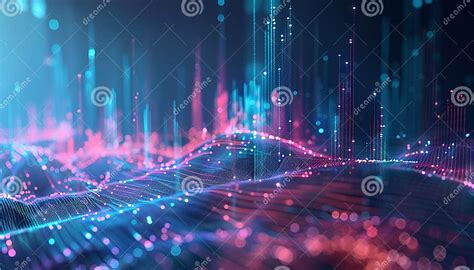 Futuristic Data Visualization With Abstract Technology Background Stock Illustration