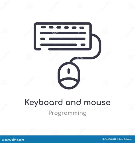 keyboard and mouse outline icon isolated line vector illustration from