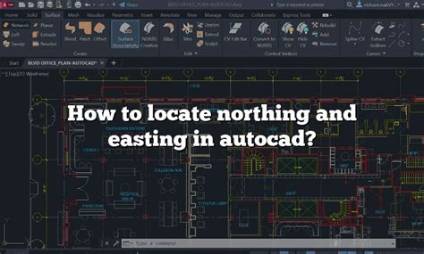 how to locate northing and easting in autocad