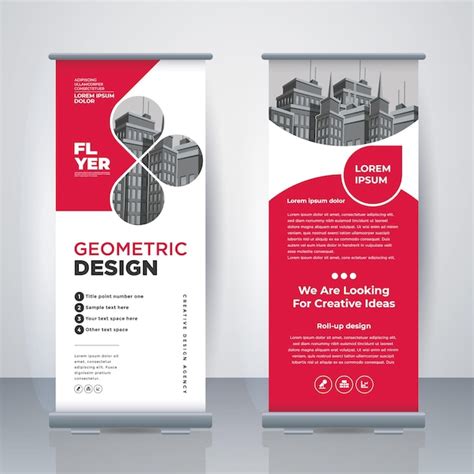 비즈니스 롤업 Standee 디자인 배너 템플릿 프레젠테이션 및 브로셔 현대 Xbanner 및 Flagbanner 광고 벡터