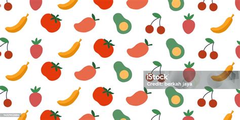 배경 디자인을위한 귀엽고 간단한 열대 과일 패턴 일러스트 레이 션 과일에 대한 스톡 벡터 아트 및 기타 이미지 과일 0명 건강한 생활방식 Istock