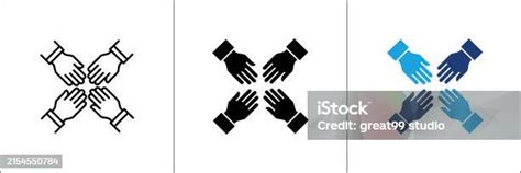 협력 아이콘입니다 팀워크 아이콘 공동 작업 기호입니다 동료 로고입니다 손 팀 작업 로고입니다 Vector Stock Isolated In White For