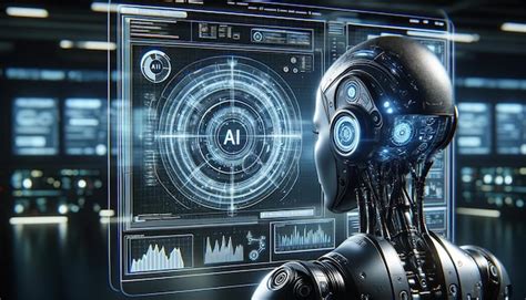 premium photo ai robot hologram on virtual screen artificial