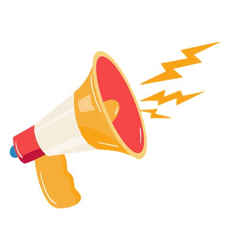 手绘黄色扩音器喇叭插画