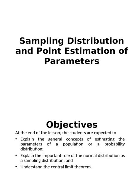 Topic 6 Sampling Distribution And Point Estimation Of Parameters Pdf Estimator Normal
