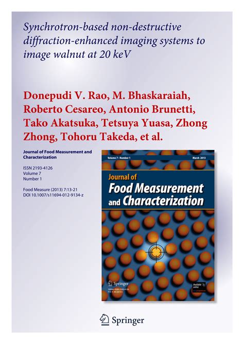Pdf Synchrotron Based Non Destructive Diffraction Enhanced Imaging Systems To Image Walnut At