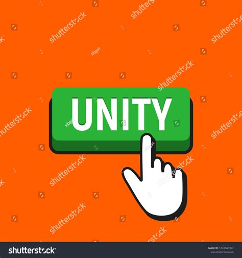 Hand Mouse Cursor Clicks Unity Button Stock Illustration 1263040387