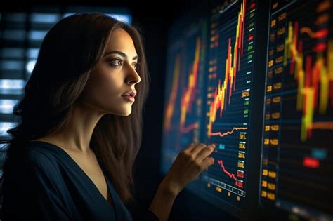 Premium Photo Businesswoman Analyzing Financial Charts