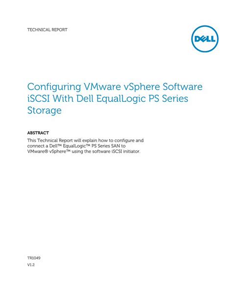 Pdf Configuring Vmware Vsphere Software Iscsi With Dell Endtc