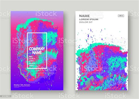 네온 스플래시 예술 커버 디자인입니다 유체 홀로그램 그라데이션 폭발 튀기지 질감 배경 유행 창조적인 서식 파일 벡터 보고서