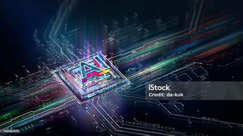 인공 지능 프로세서 유닛 데이터 전송 기능이 있는 Pcb 마더보드의 강력한 퀀텀 Ai 구성 요소 인공지능에 대한 스톡 사진 및