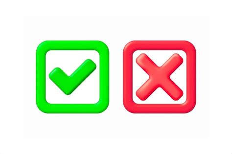 3d Right And Wrong Button In Square Shape Vector Premium Ai Generated