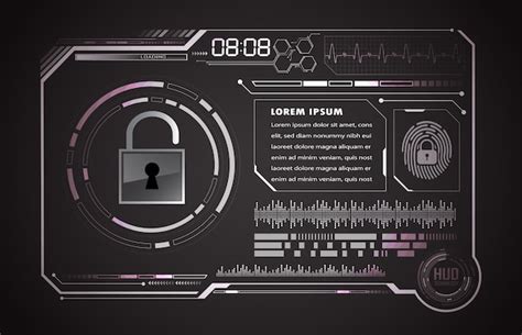 Premium Photo Hud Padlock Digital Cyber Security