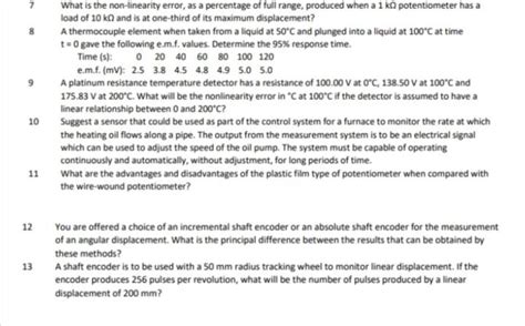 Solved What Is The Non Linearity Error As A Percentage Chegg