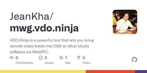 Github Jeankha Mwg Vdo Ninja Vdo Ninja Is A Powerful Tool That Lets