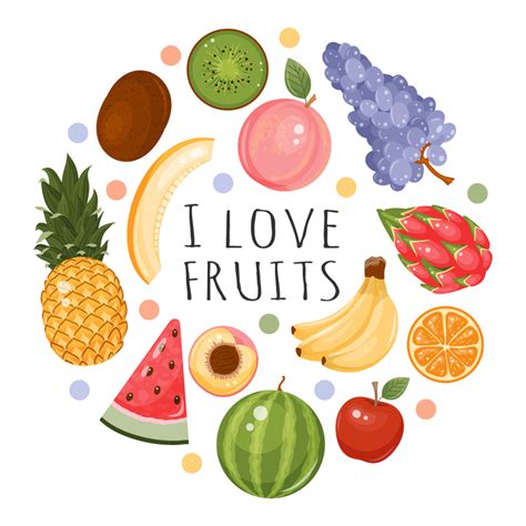 Фрукты в форме круга Ананас арбуз дыня виноград киви бананы