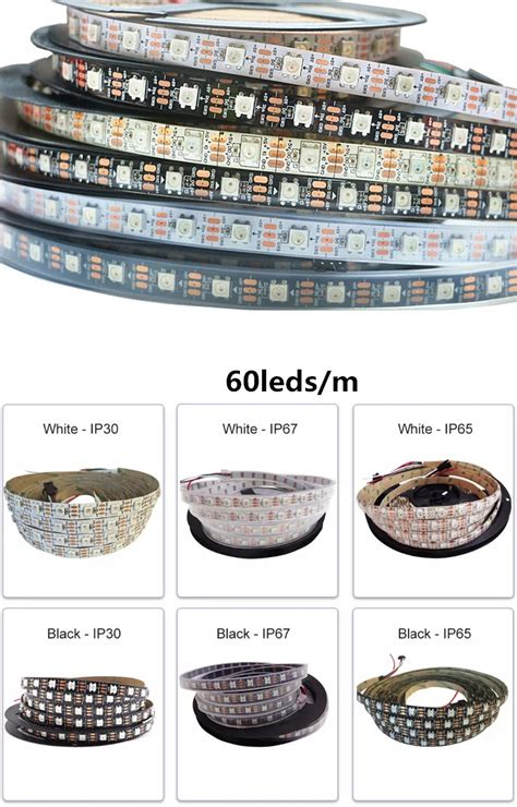 WS2811 WS2812 Addressable RGB 5V 12V DMX Programmable LED Strip
