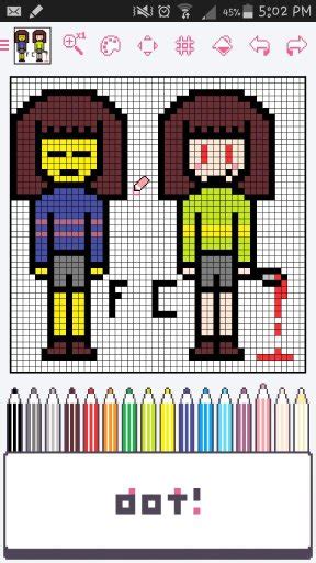 Chara And Frisk Pixel Art Undertale Amino