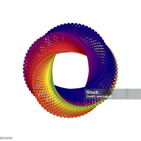 작은 화려한 큐브의 트위스트 링 복셀 아트3d 벡터 일러스트레이션 0명에 대한 스톡 벡터 아트 및 기타 이미지 0명 3차원 형태 개념 Istock