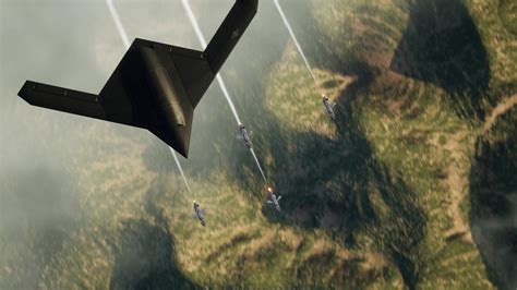 국내 개발 스텔스 무인전투기 가오리 등 공중 유무인복합전투체계의 가상 전투 영상 북한군 Mig 29기 전투기를 격추하는