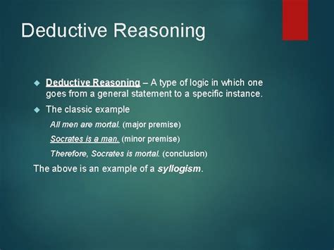 Deductive Reasoning Forensic Science Problem Solving Logic The